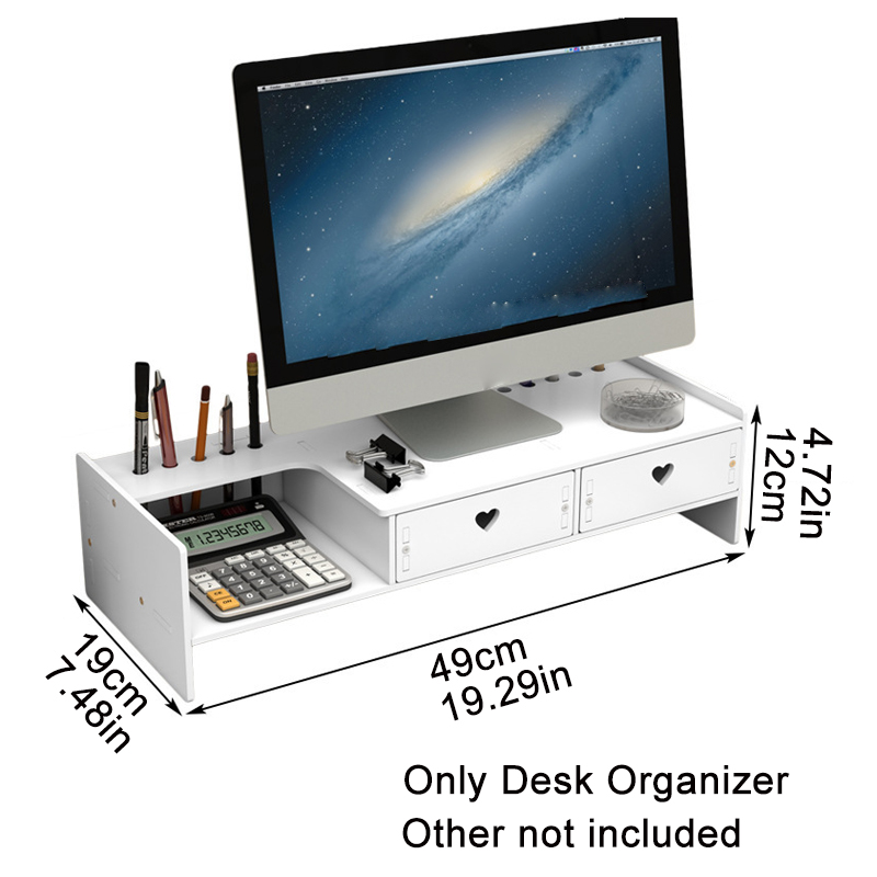 Wooden Desktop Storage Box Desk Organizer with Dra... – Grandado