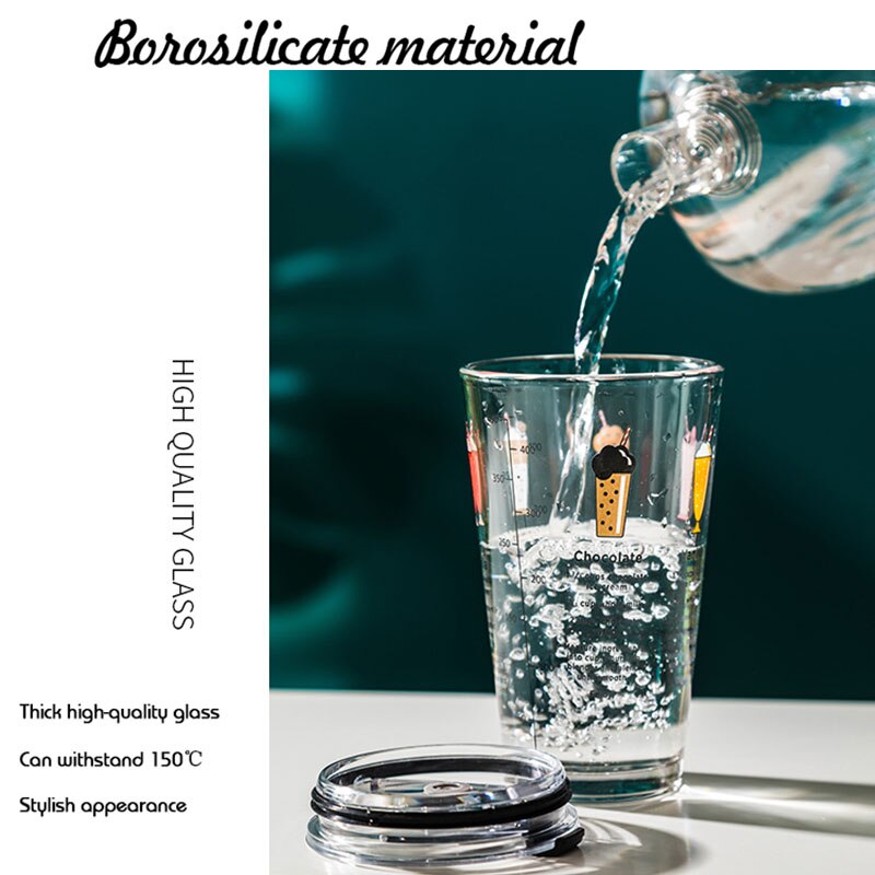 Ymeei 450Ml Glas Water Beker Met Deksel Lekvrije M... – Grandado