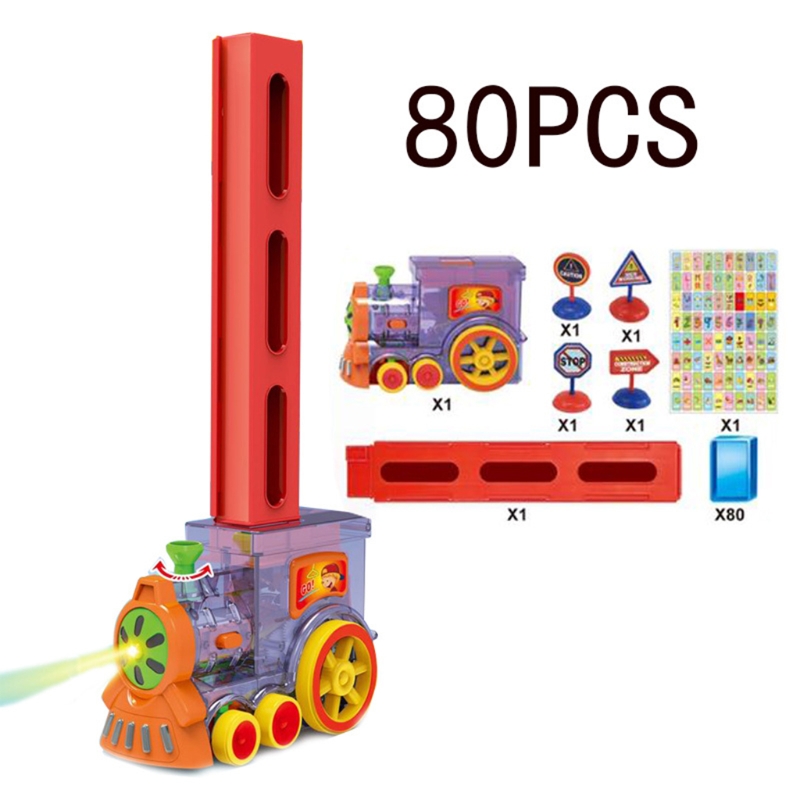 Cartoon Domino Train w/ Simulation Sound & Lig... – Vicedeal