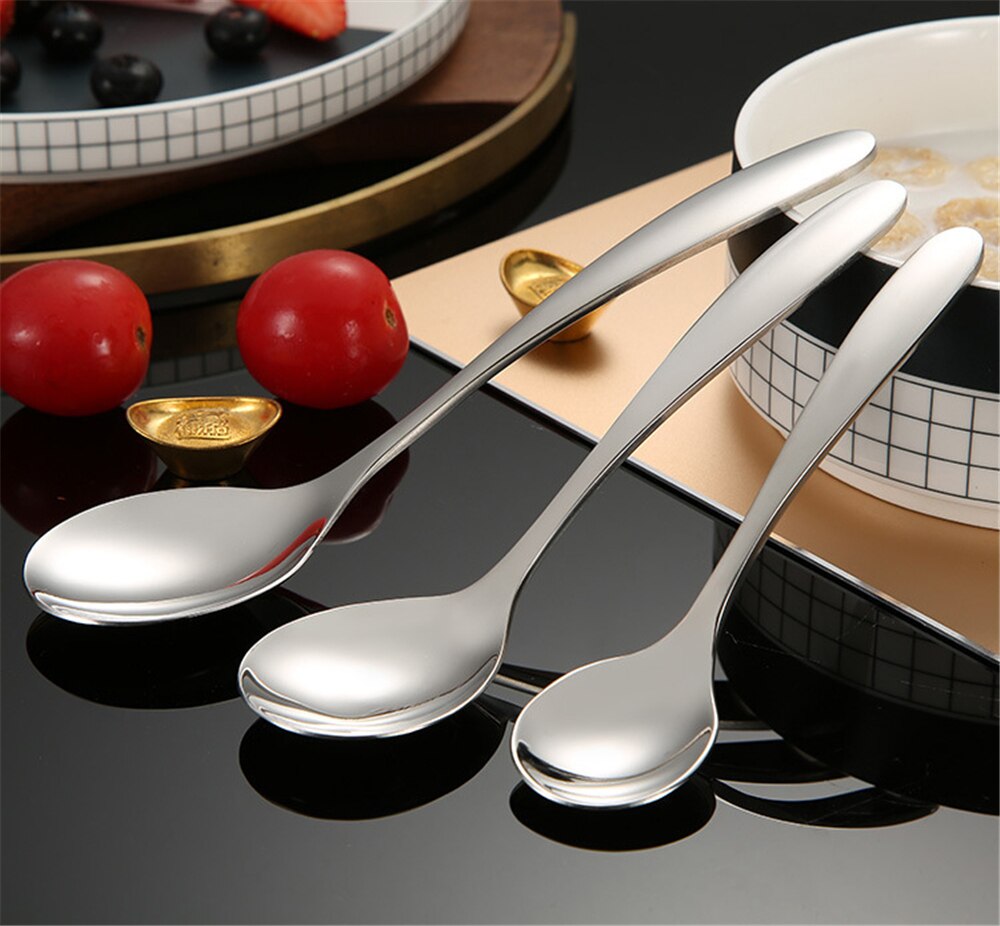 2 Stuks 304 Rvs Ronde Soep Lepel Pap Lepels Voor H... – Grandado