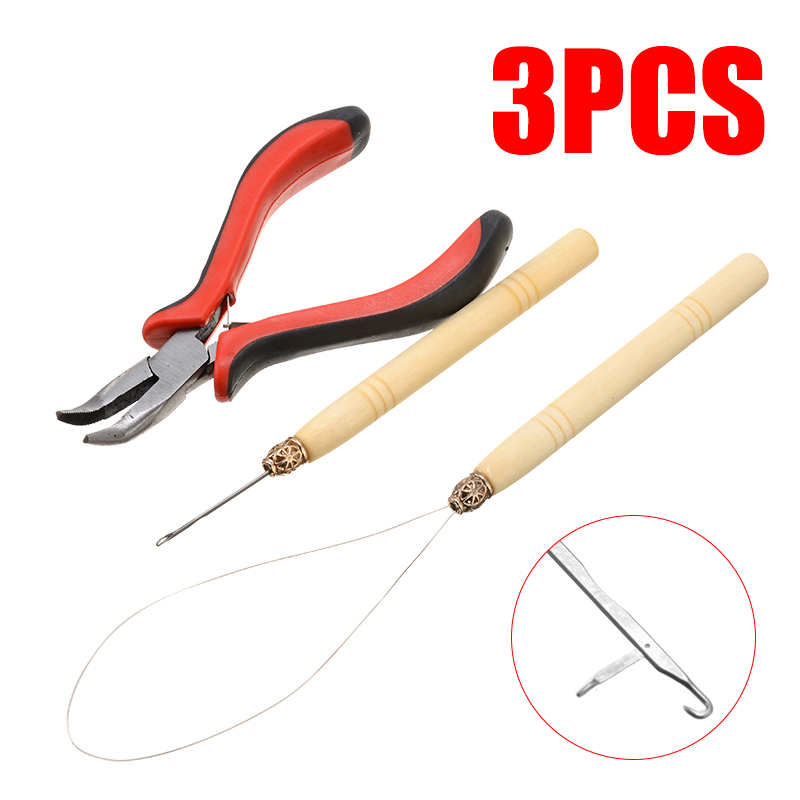 1set Hair Extension Tool Kit Plier + Hook Needle +... – Vicedeal