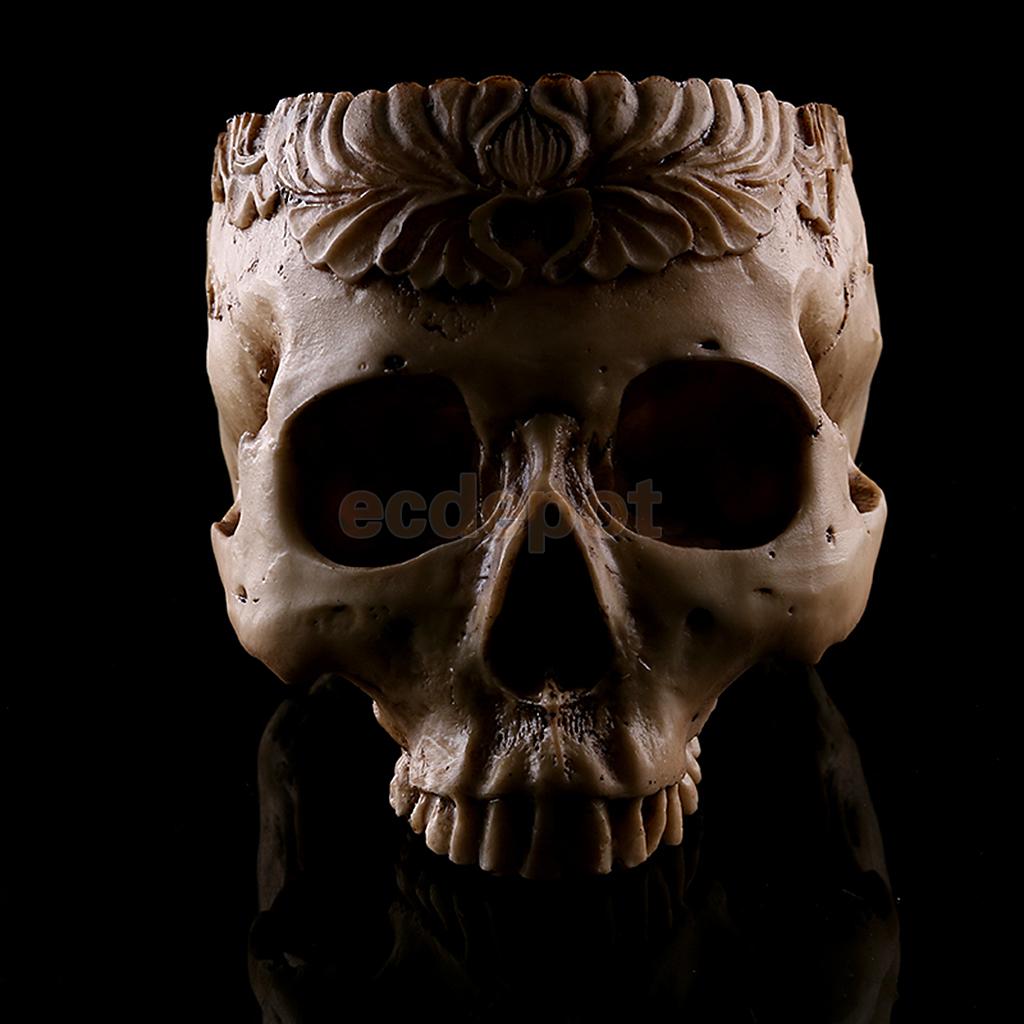Human Skull Head Flower Pot Planter Container Repl... – Grandado