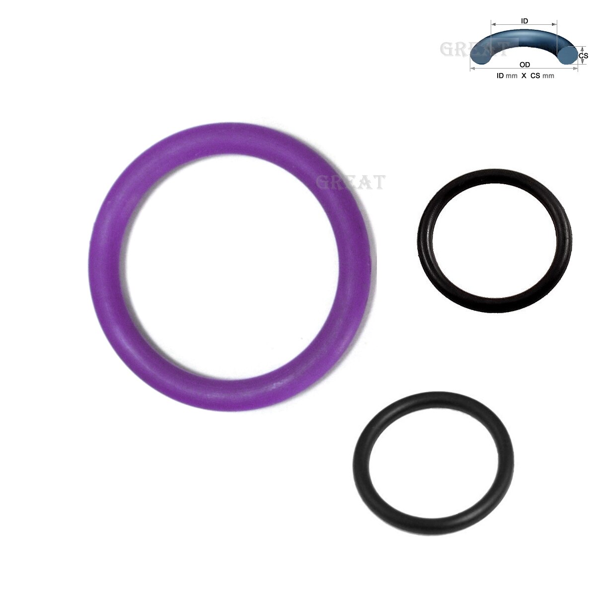 46X2.5 Oring 46mm ID X 2.5mm CS NBR Nitrile VMQ Si... – Vicedeal