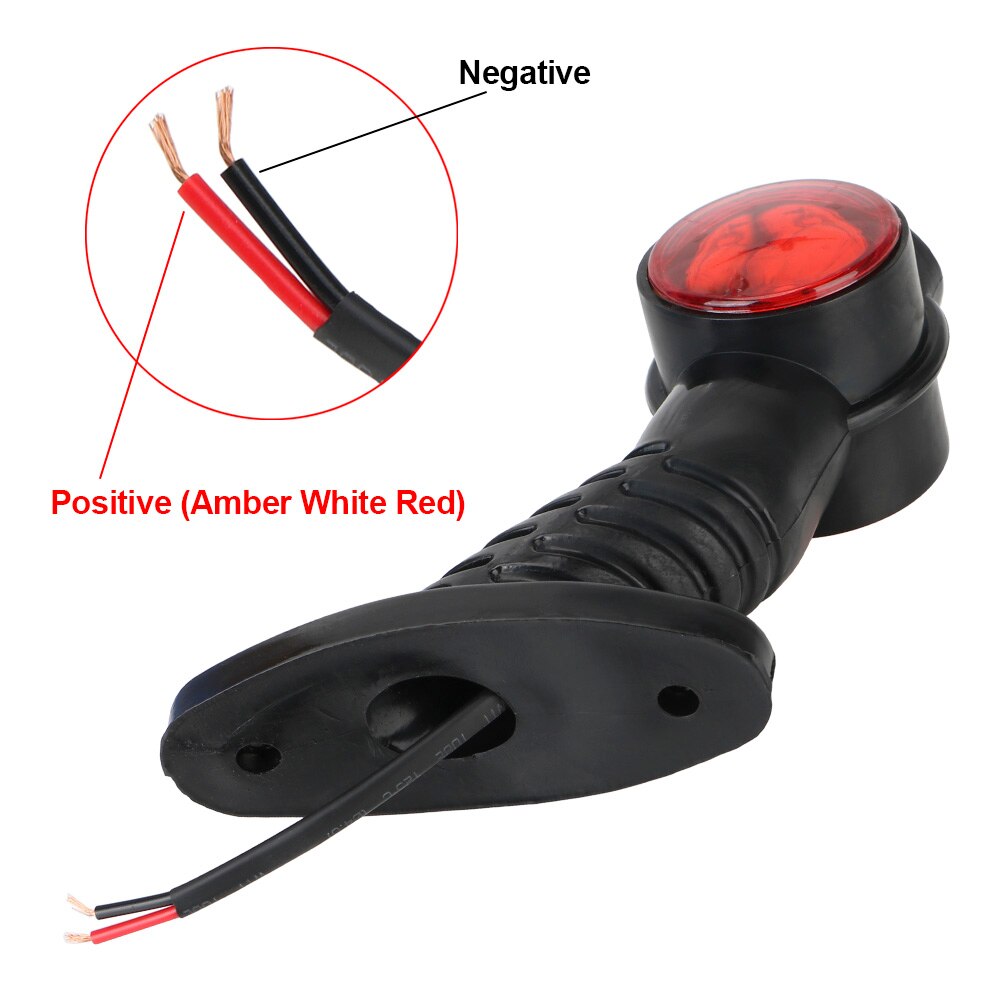 24V Led Marker Side Licht 3 Gezicht Rood Oranje Wi... – Grandado