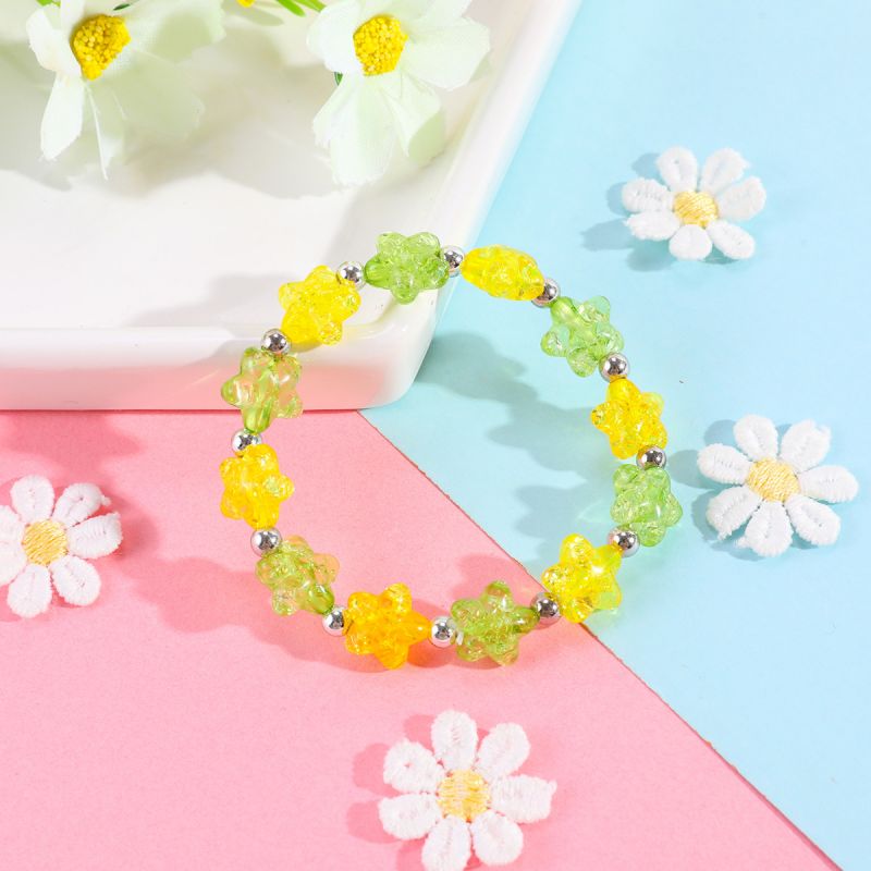 Cute Arylic Beaded Kids Bracelet Candy Color Smili... – Grandado