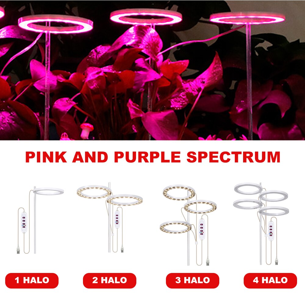Angel Drie Ring Grow Light DC5V Usb Phytolamp Voor... – Vicedeal