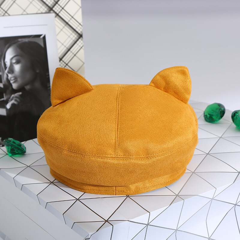 Japanese Kawaii Cat Ear Beret Hat Women Girls Cute... – Grandado
