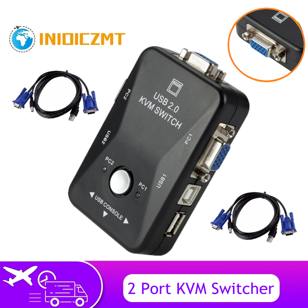 INIOICZMT USB KVM Switch 2 Port VGA SVGA Switch Bo... – Vicedeal