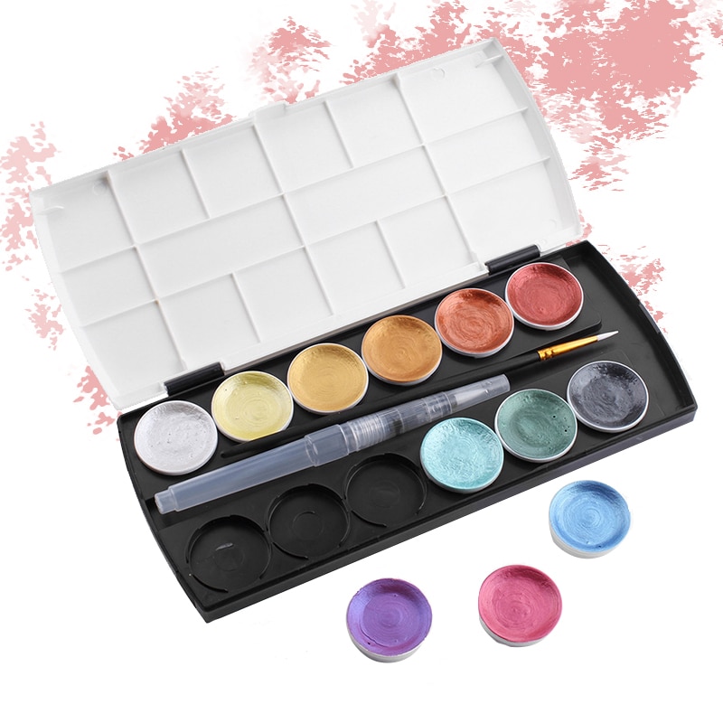 Beginner 12-Kleur Solide Aquarel Verf Set Met Aqua... – Grandado