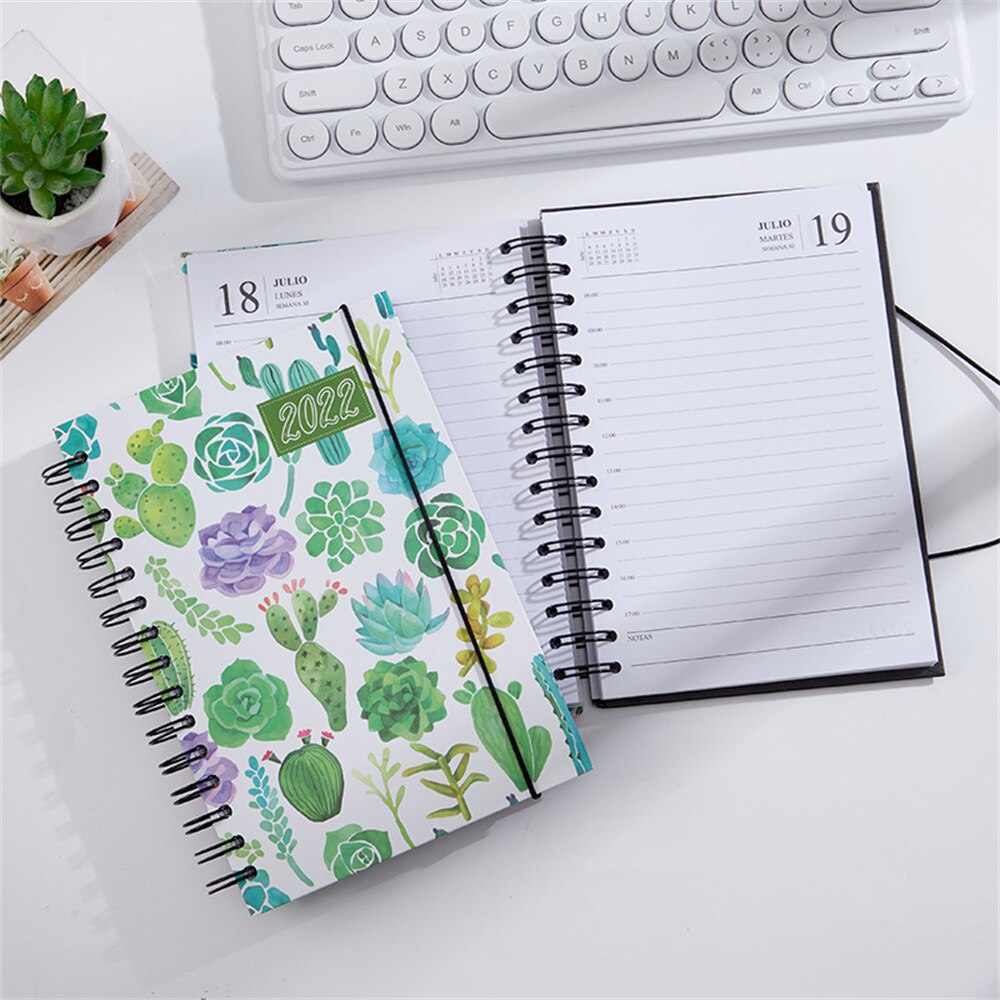 365 Days Schedule Book A6 Coil Notepads Cactus Pat... – Grandado
