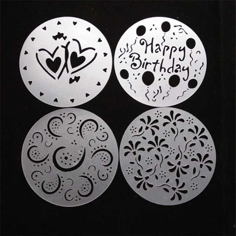 4Pcs/Set Plastic Cake Stencils Flower Spray Stenci... – Grandado
