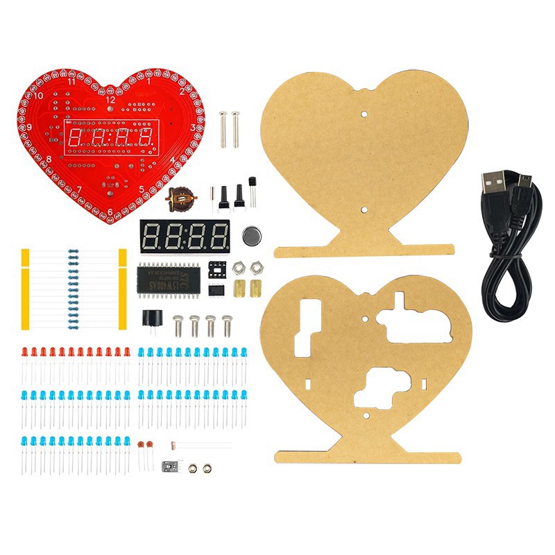 Heart-Shaped Rotating LED Digital Electronic Clock... – Grandado