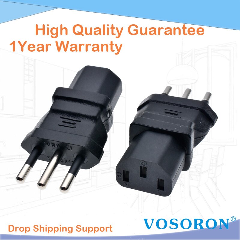 Italy to C13 plug adapter type L IT 10A 250V charg... – Vicedeal
