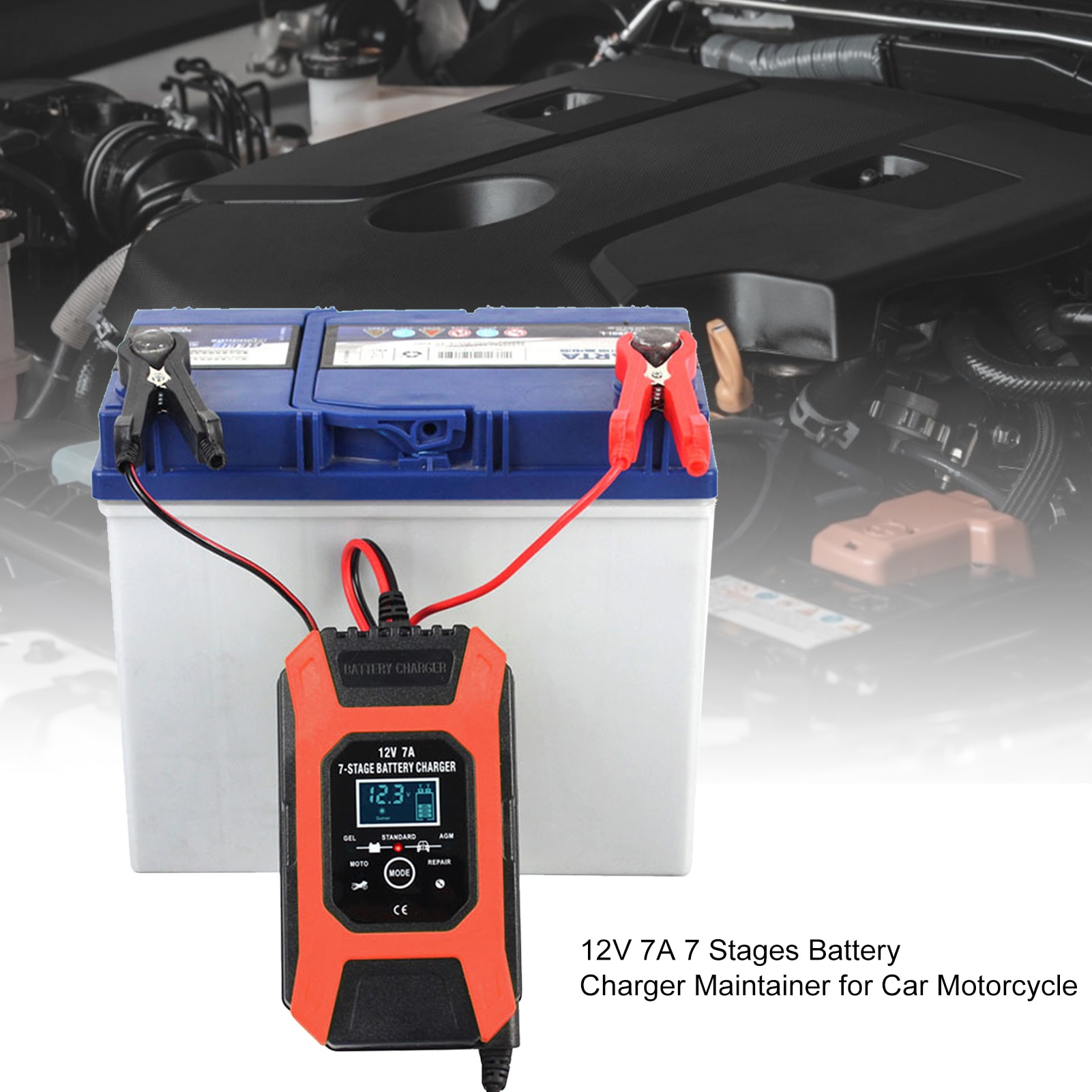 12V 7A Pulse Reparatie Lader Met Lcd-scherm Agm Ge... – Vicedeal