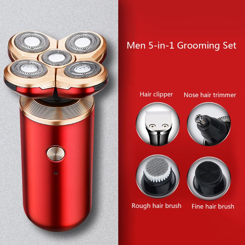 5 In 1 Men Electric Shaver Grooming Kit 5-Headed B... – Grandado