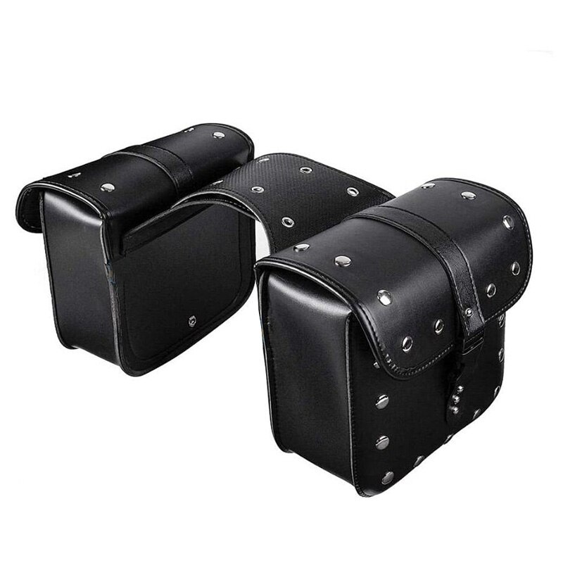 Motorcycle Saddle Bags, 2 Pack Universal PU Leathe... – Grandado
