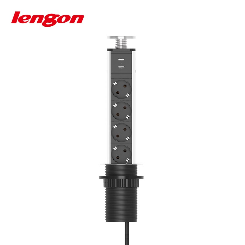 Lengon 16a Pull Pop Up 3 Power Socket 2 Usb Chargi Grandado
