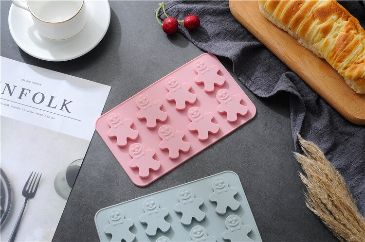 8 Holes Gingerbread Man Silicone Mold Baking Choco... – Vicedeal
