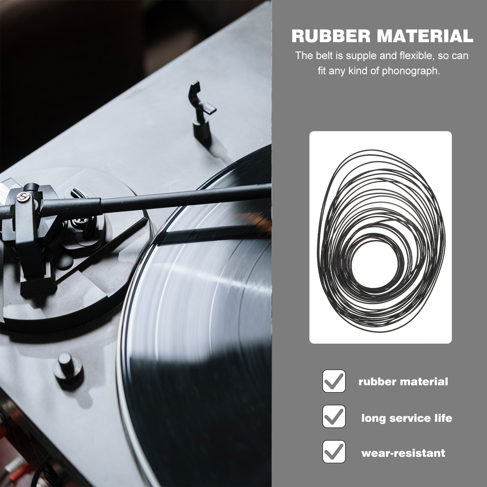 2 Packs Square Cassette Tape Belt Recorder Rubber ... – Vicedeal