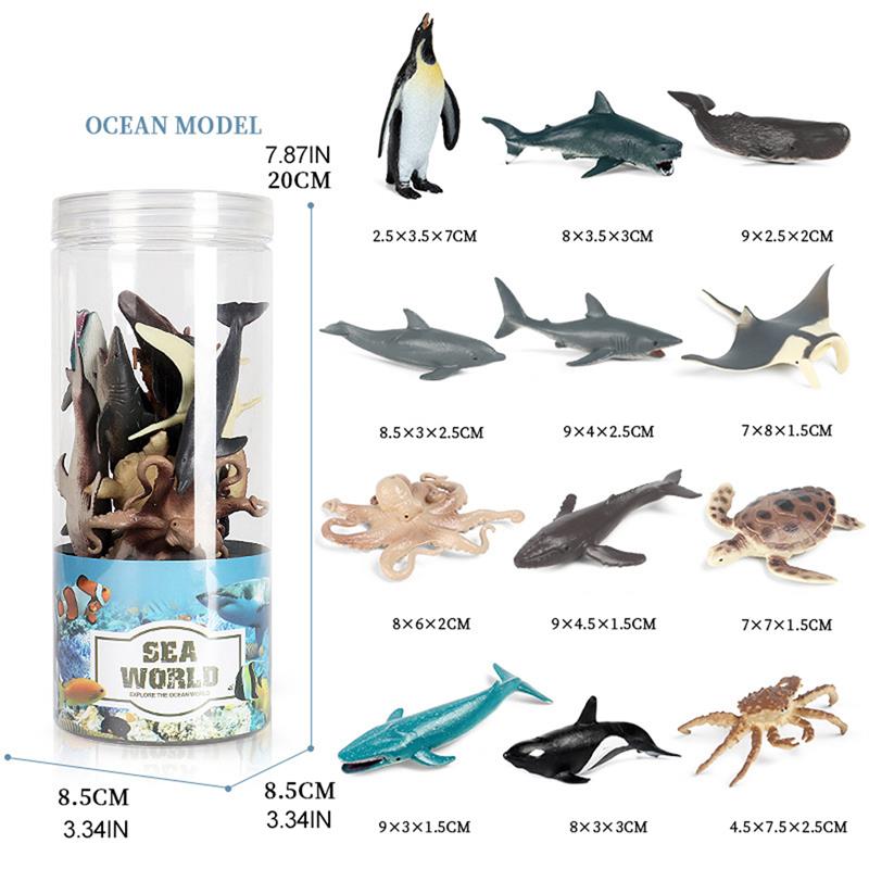 10-46pcs Ocean Sea Animal Figure Toys Set Realisti... – Grandado