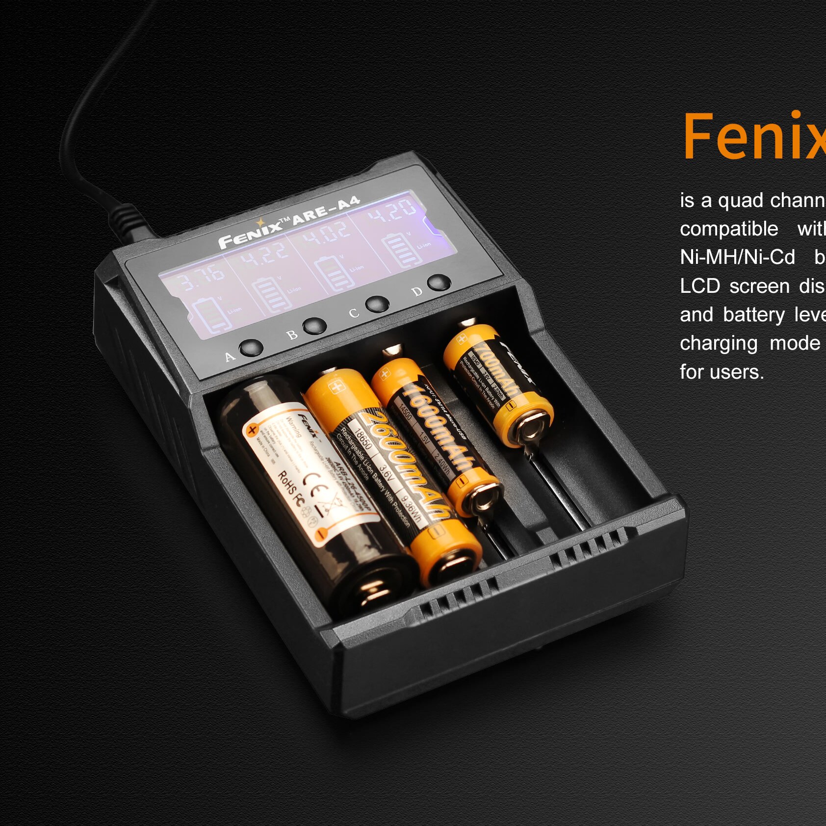 battery Charger FENIX ARE-A4 multi-charger with sm... – Grandado