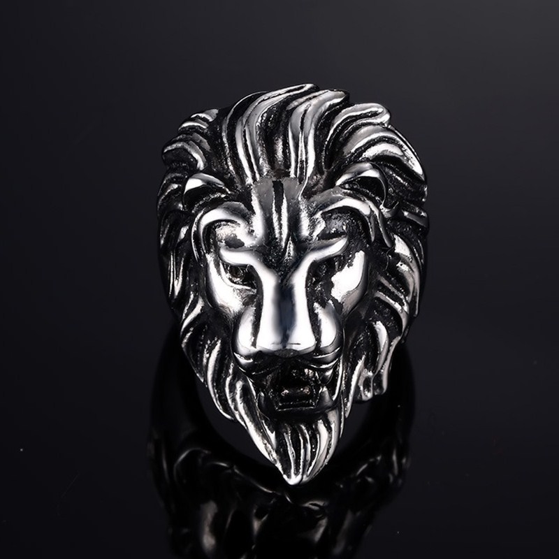 Classic Punk Lion head Animal Ring for men Stainle... – Grandado