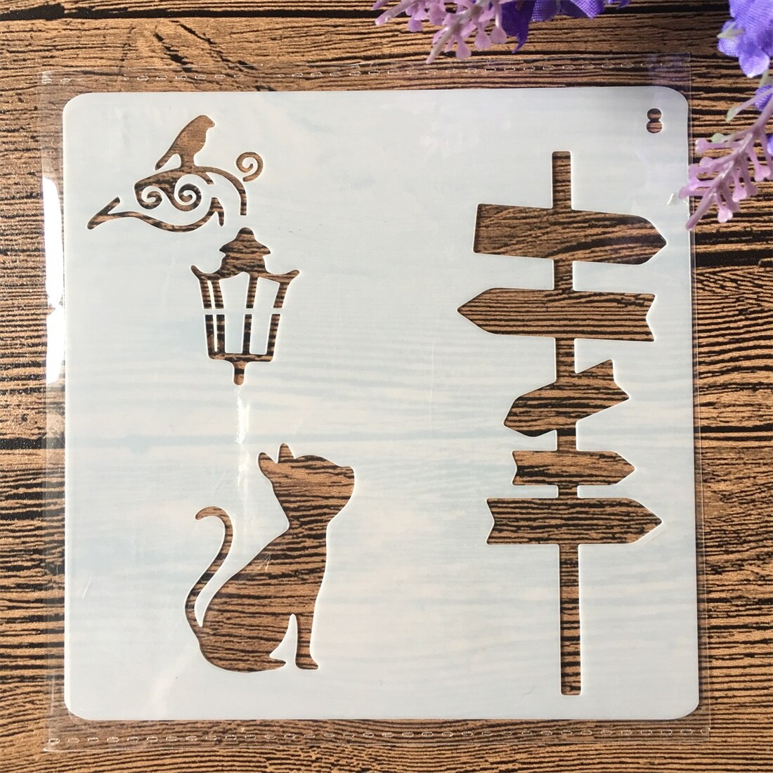 13Cm Kat Road Sign Diy Gelaagdheid Stencils Muur S... – Vicedeal