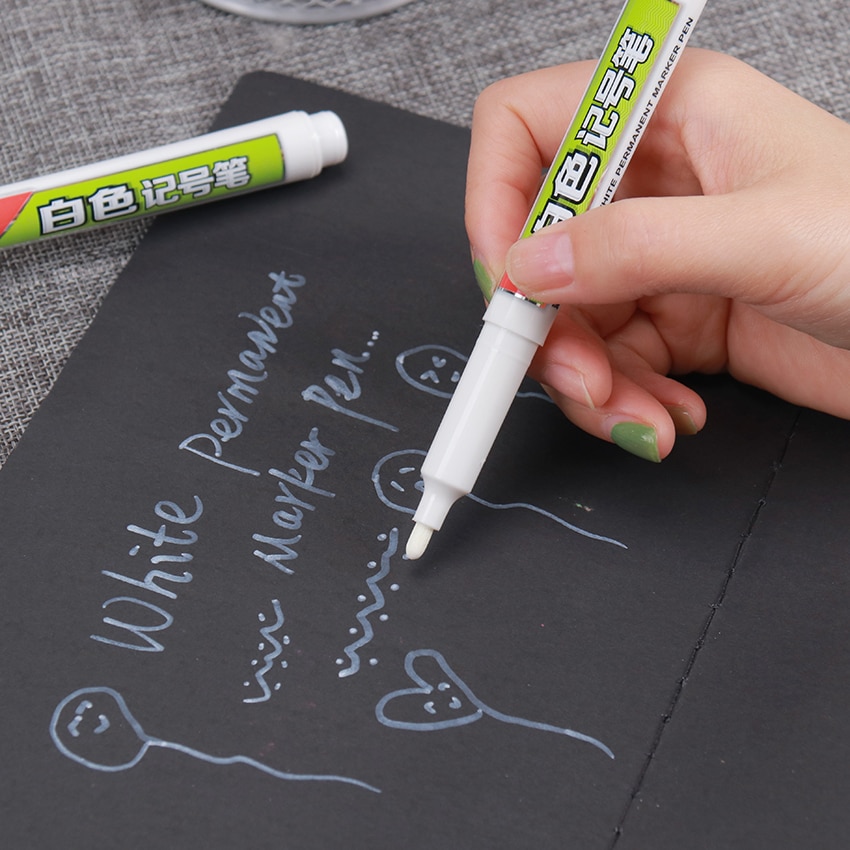 Einzel Headed Weiß Farbe Marker Pen Mark Fettige O... – Vicedeal