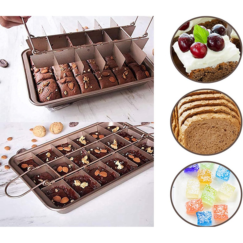 Brownie Pan with Dividers,Non-Stick Edge Brownie P... – Grandado