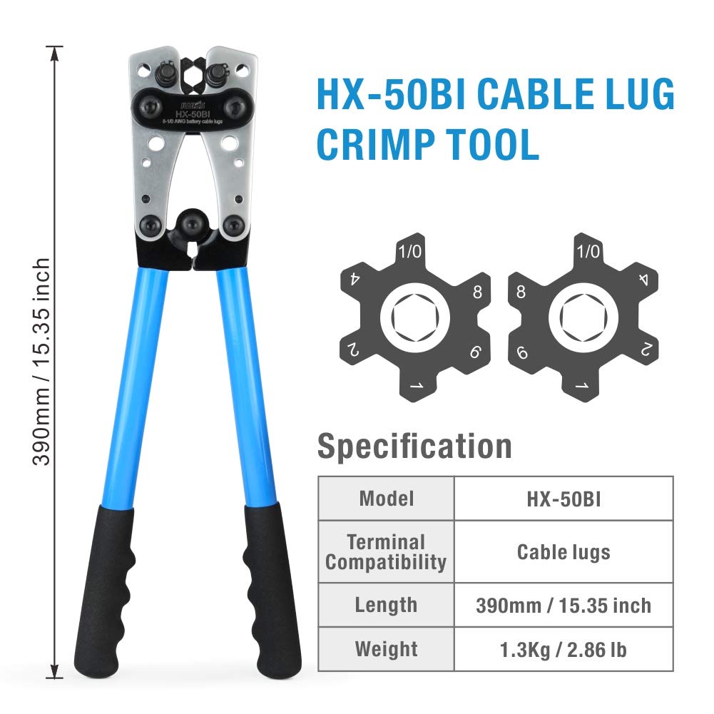 Battery Cable Lug Crimping Tool from AWG 8-1/0 wit... – Grandado