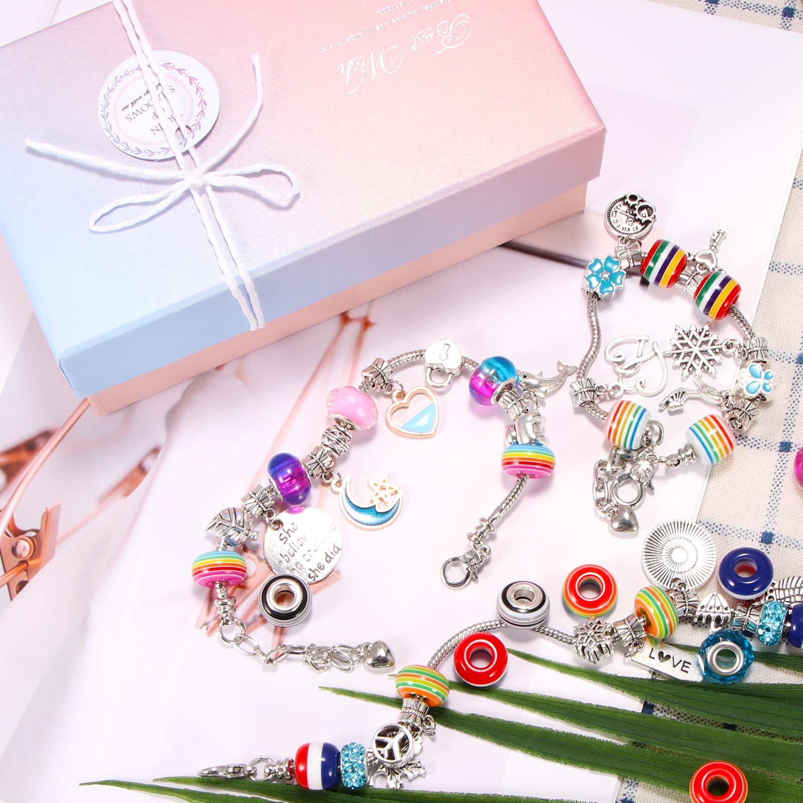1set DIY Charm Bracelet Making Kit, Jewelry Making... – Grandado