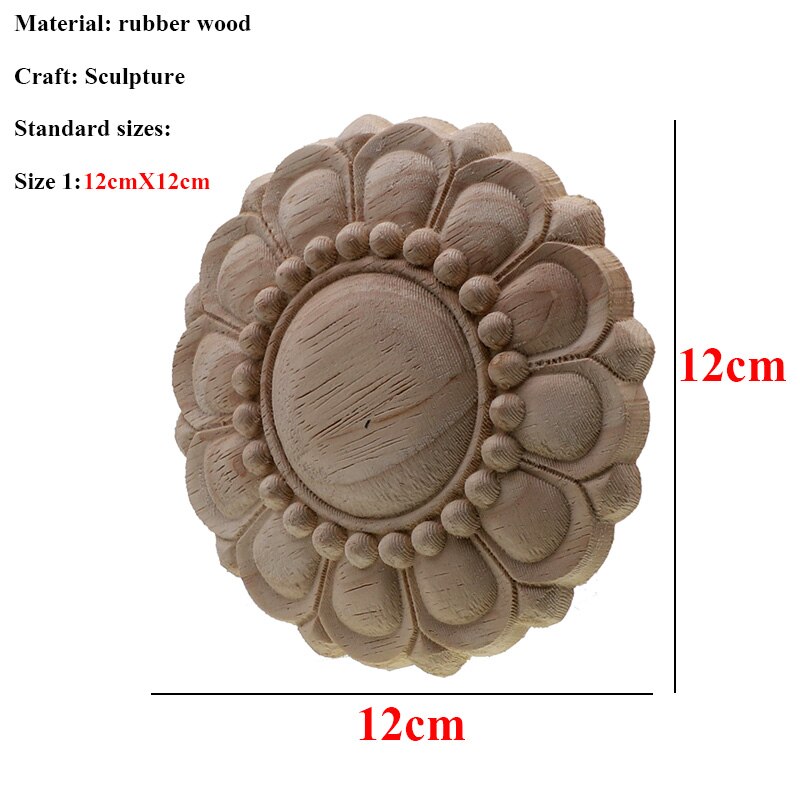 Round European Style Vintage Unpainted Wood Carved... – Grandado