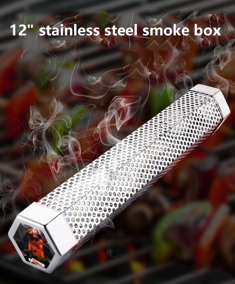 1Pcs Rvs Rook Doos Bbq Hout Rook Buis Hout Chip Ro... – Grandado