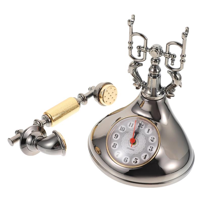 Vintage Telephone Clock Retro Globe Antique Teleph... – Grandado