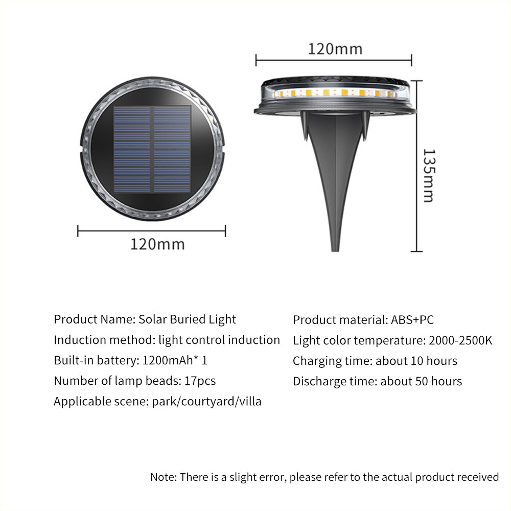 17LED Solar Path Lights Solar Power Begraven Licht... – Grandado