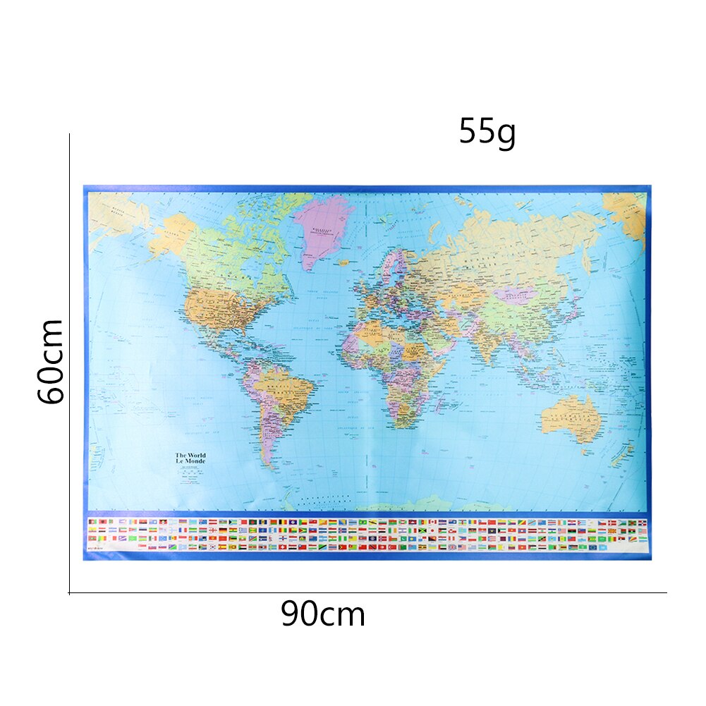 HD Painted Printing World Map National Flags Count... – Vicedeal