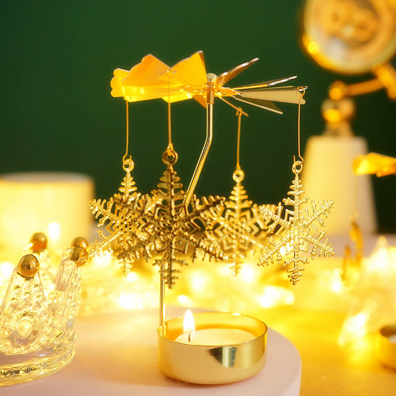 Silver Gold Candlesticks Rotating Romantic Rotatio... – Grandado