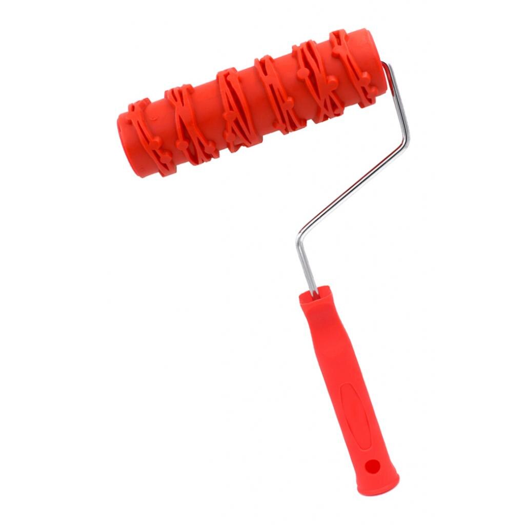 7" Inches Wall Paint Rollers Red Rubber DIY Emboss... – Grandado