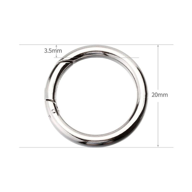 6 stk runde karabinhage fjeder snap nøglering krog... – Grandado