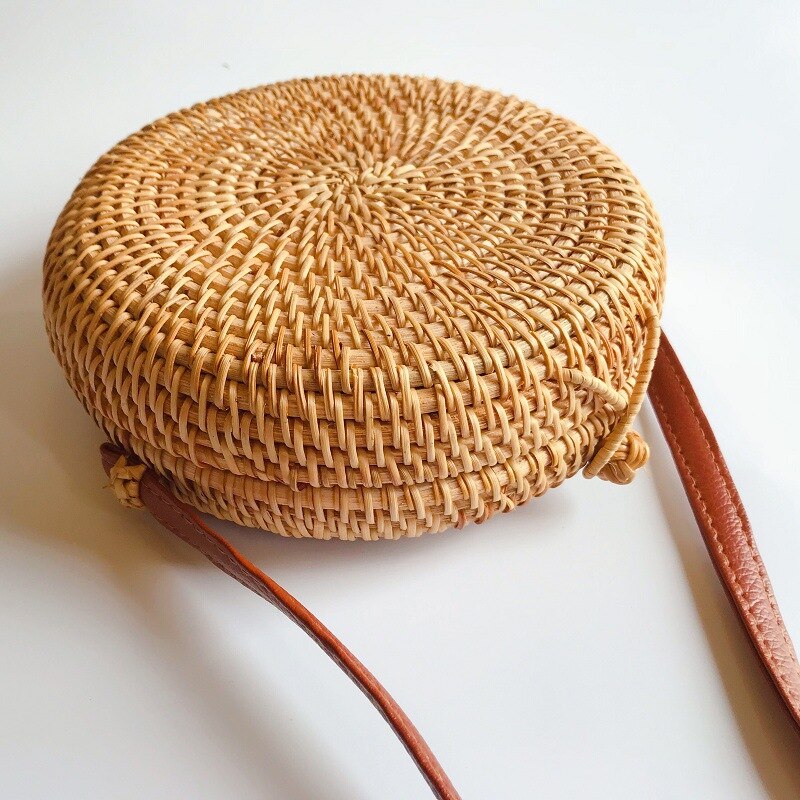 Gril Bag Handwoven Bali Round Retro Rattan Straw B... – Vicedeal