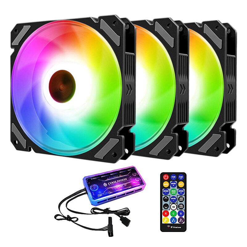 COOLMOON RGB Chassis Fan, 12cm Shenguang Synchrono... – Grandado