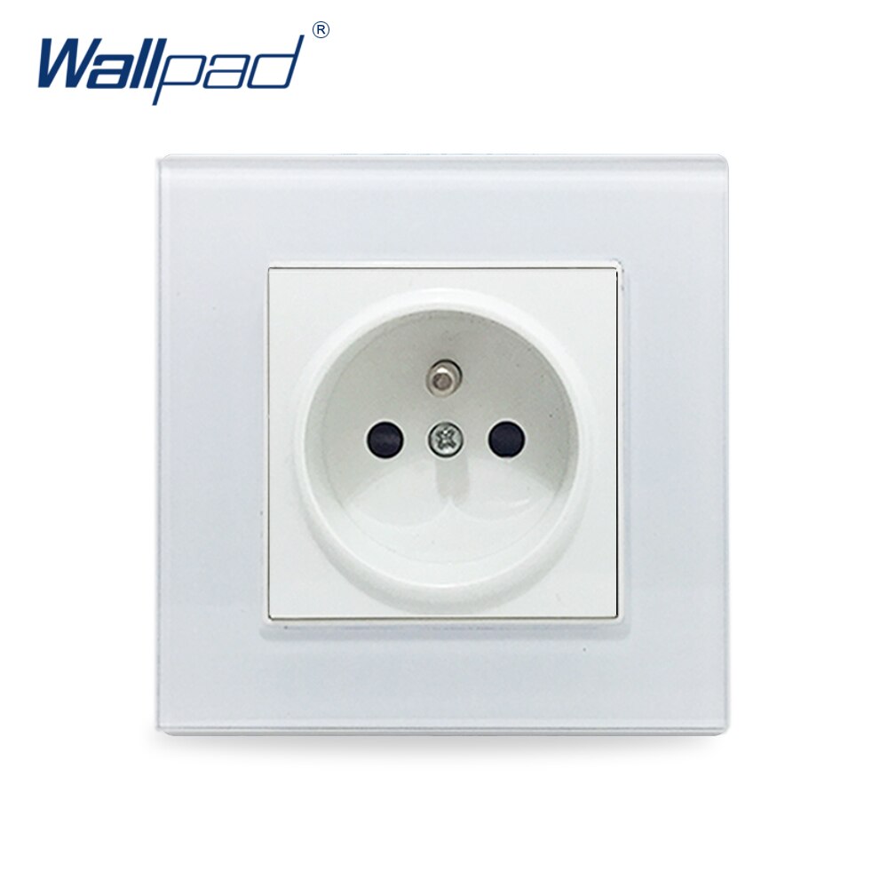 Triple Franse Socket Wallpad Kristal Wit Glas Pane... – Vicedeal