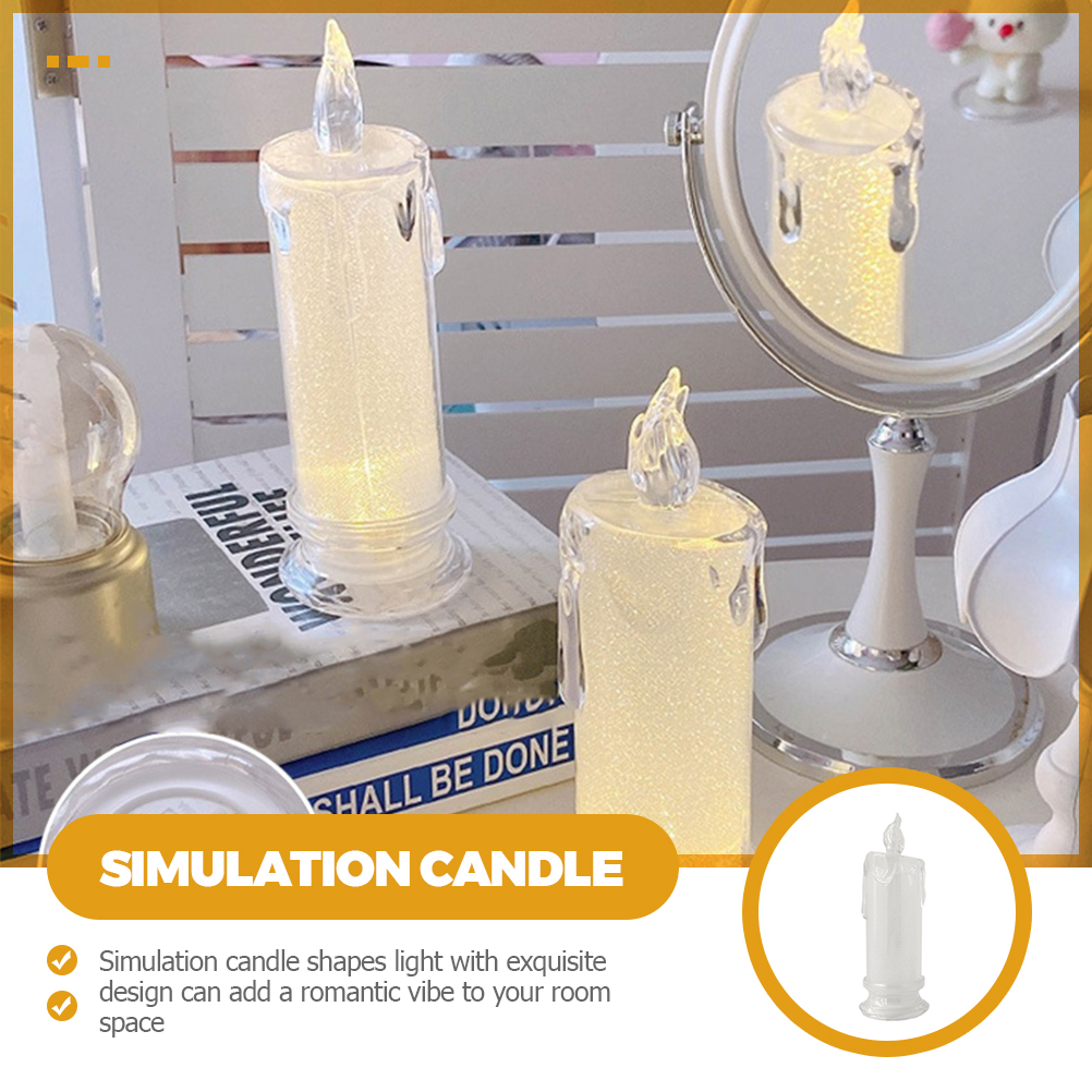 2Pcs Simulation Candle Light Night Light Tabletop ... – Grandado