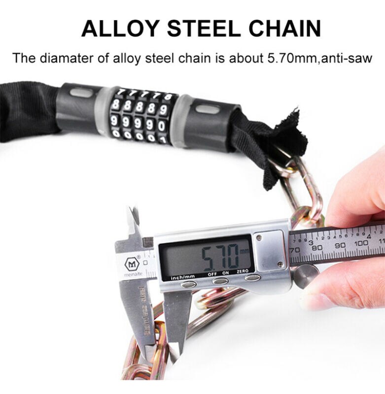 0.6M Long Motorbike Motorcycle Bicycle Security Ch... – Grandado