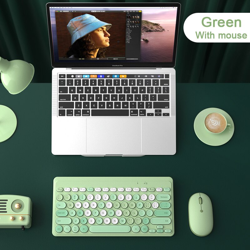 Mini Wireless Keyboard Mouse Set Magic Gaming Blue... – Vicedeal