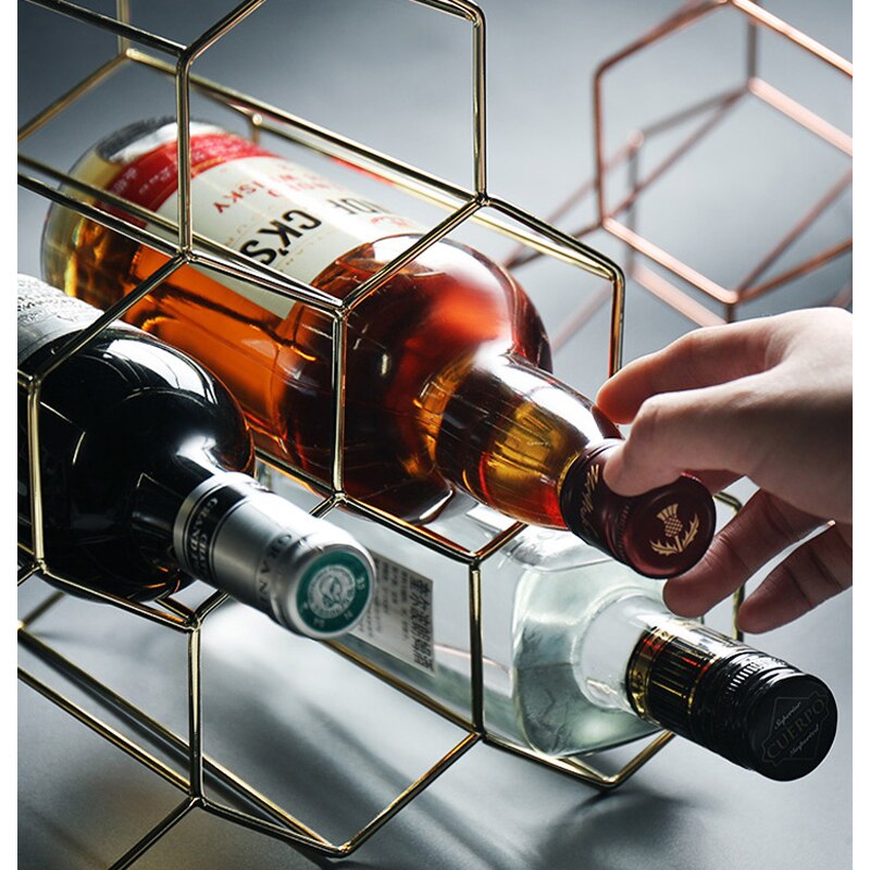 Metal Wine Rack Whiskey Holder Metal Storage Stand... – Grandado