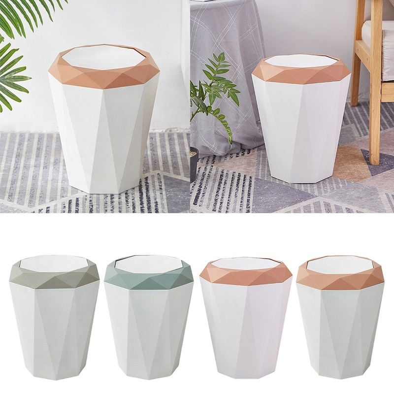 Modern Simple Home Rubbish Bin Trash Can Plastic W... – Grandado