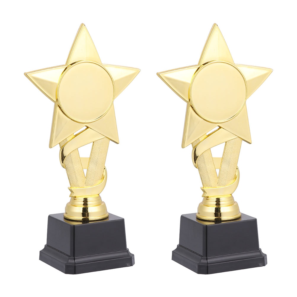 2Pcs Plastic Trophy Achievement Award Golden Decor... – Grandado