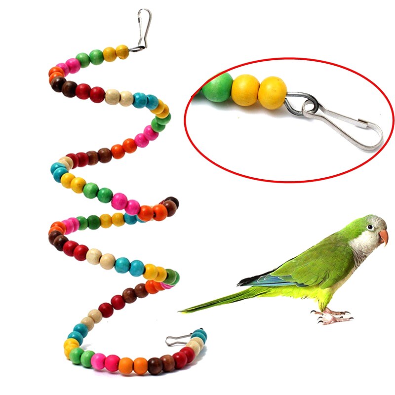 Pet Parrot Toy Bouncing Cage Bird Hanging Spiral L... – Grandado