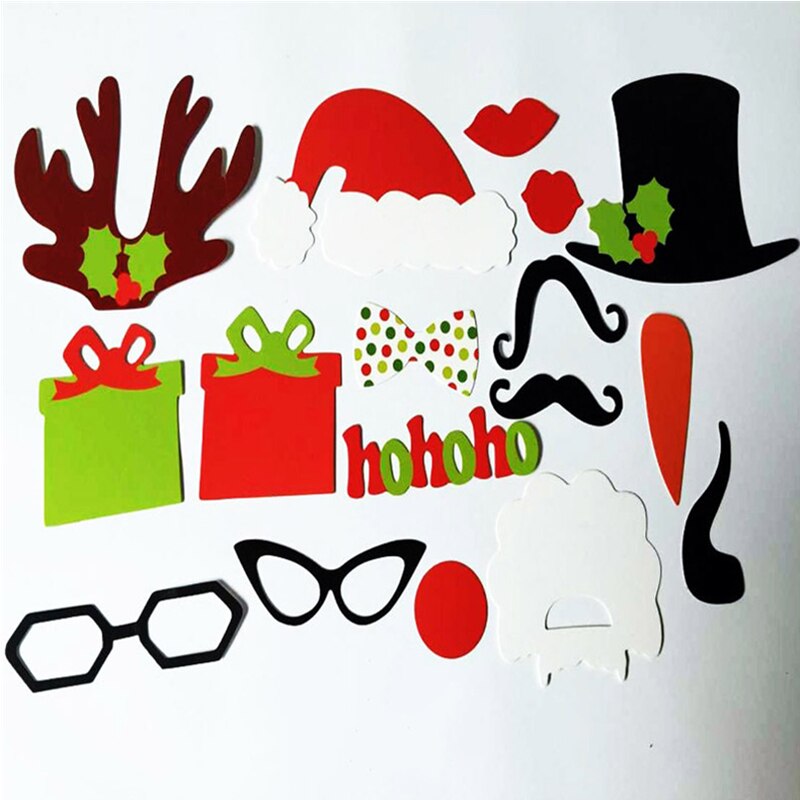 17PCS Christmas Photo Booth Props Funny Funny Mask... – Grandado